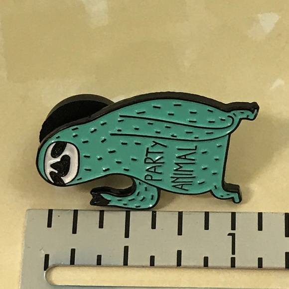 Jewelry | Party Animal Turquoise Sloth Enamel Pin Brooch | Poshmark